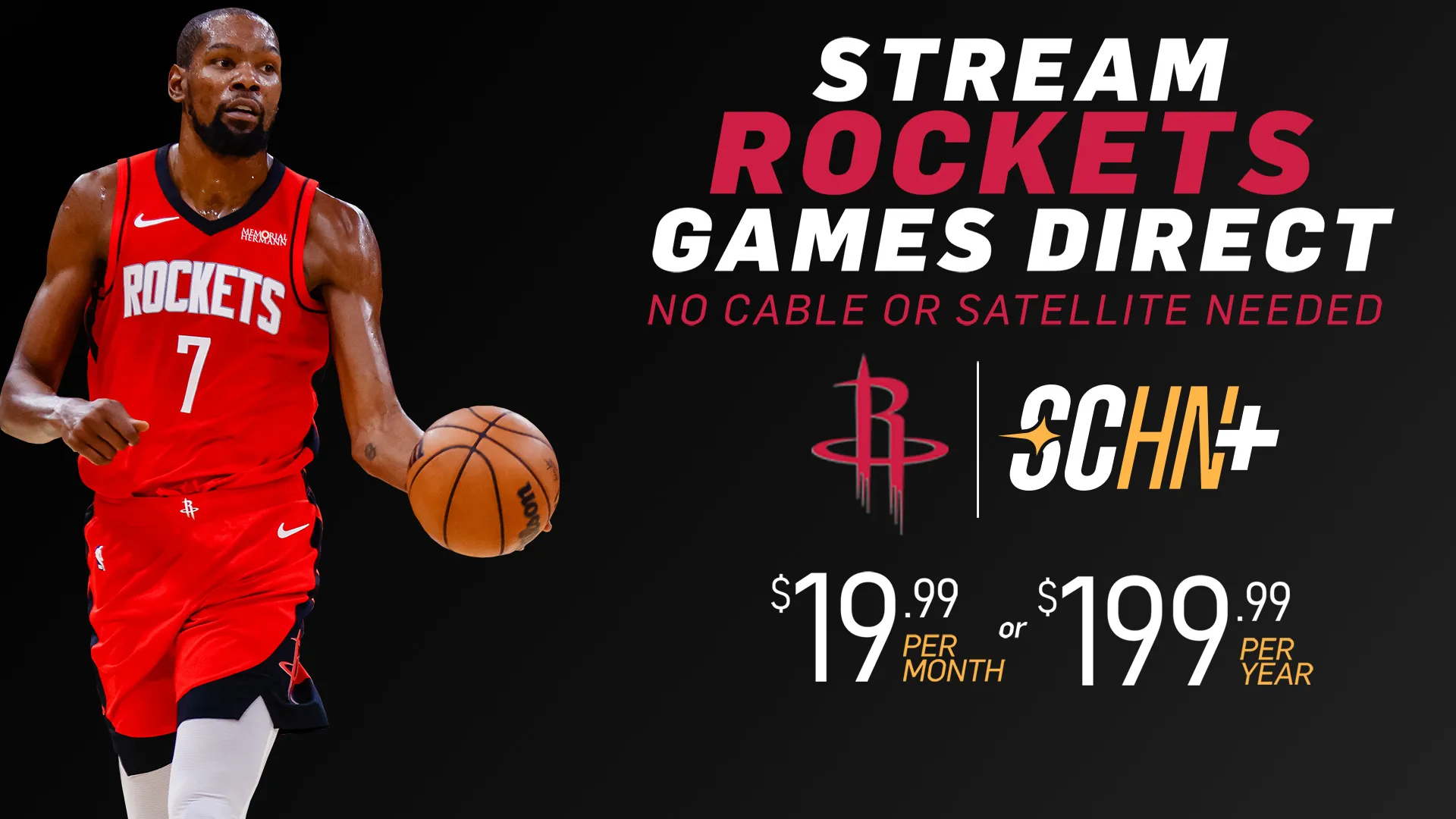 SCHN+ is Here! Stream Rockets and Astros Games Direct